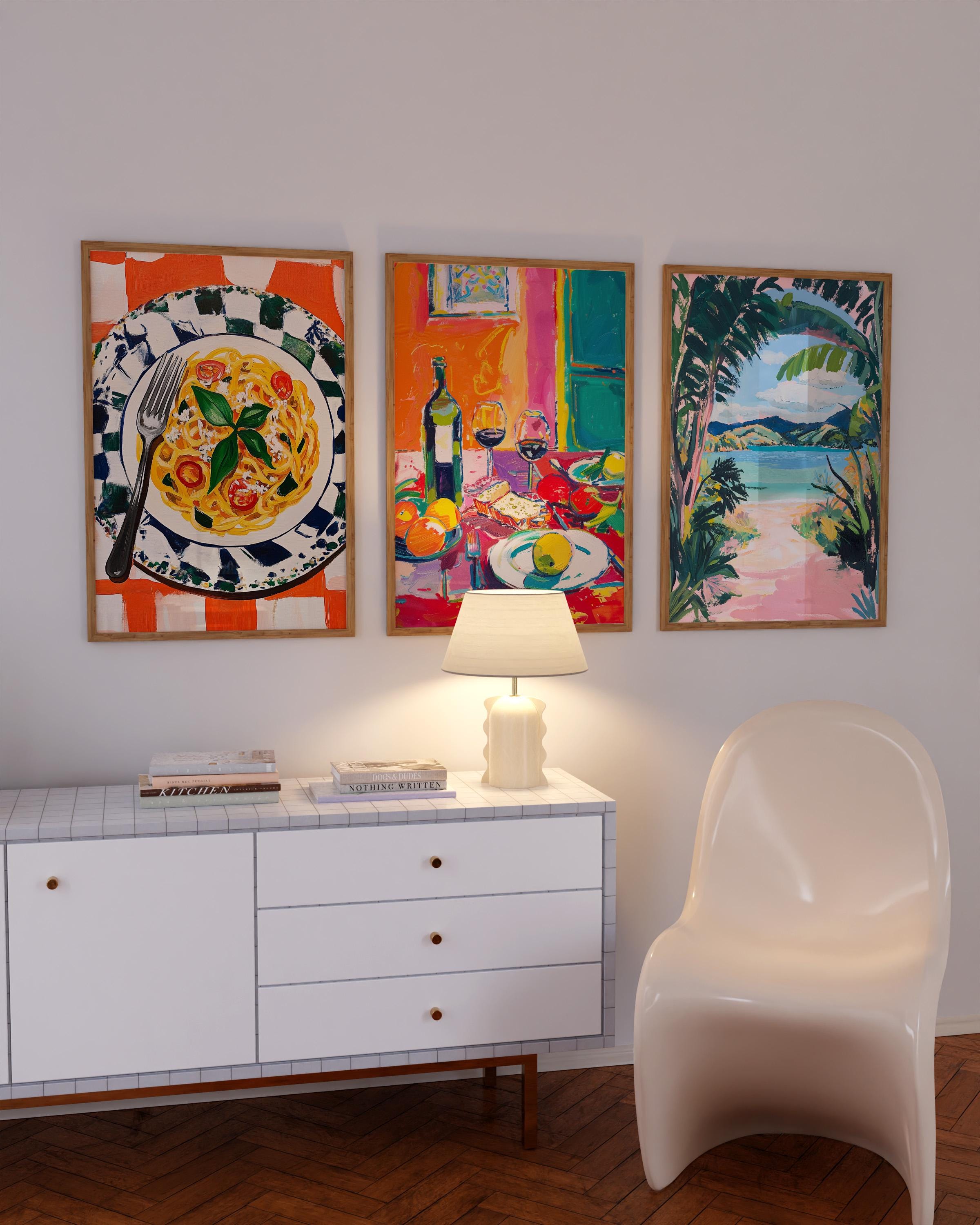 Food Art Print, Retro Kitchen Poster, Henri Matisse Art, Kitsch Dining ...