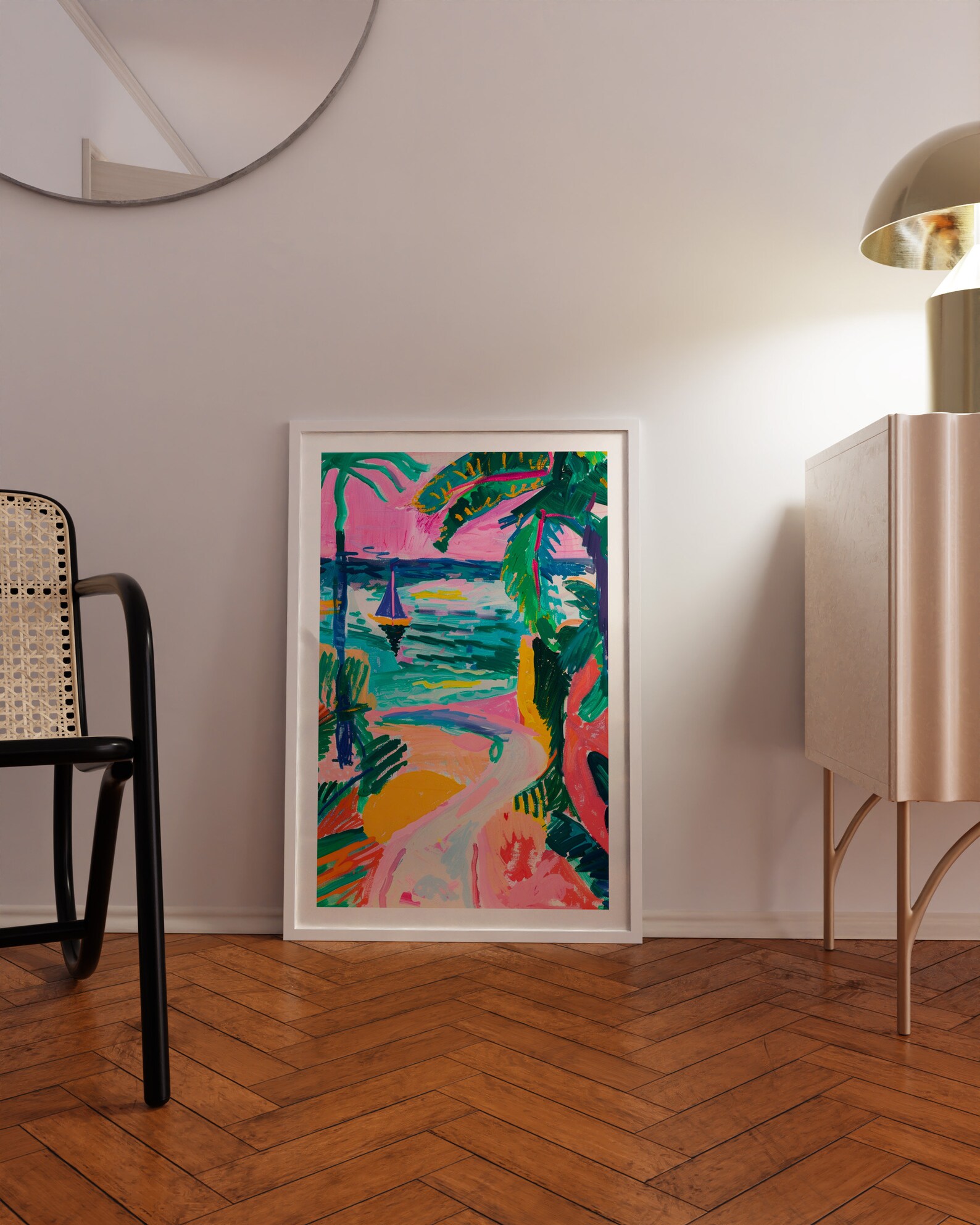 Coastal Eclectic Summer Art, Maximalist Art, Trendy Decor, Colorful ...