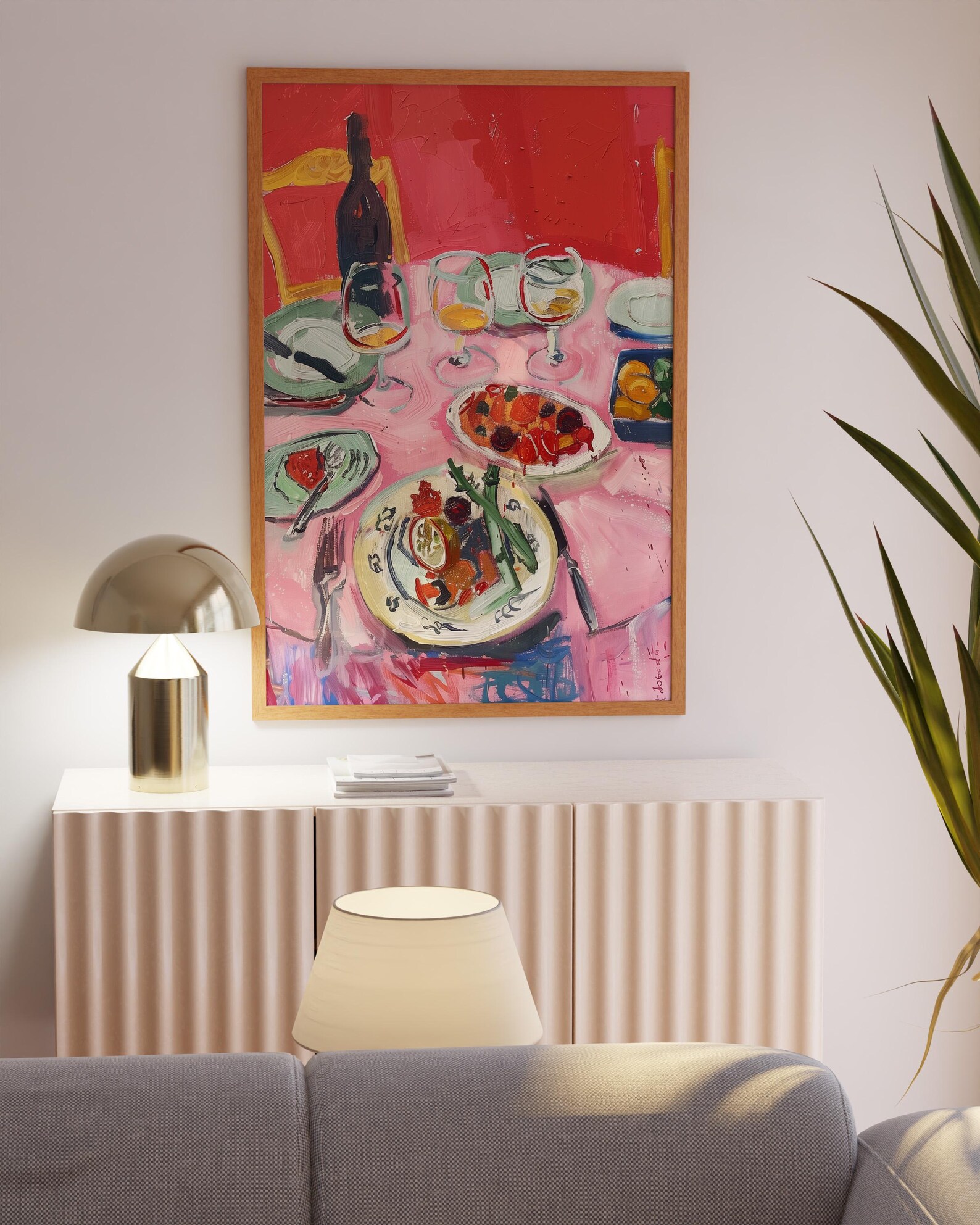 Mediterranean Food Wine Wall Art, Bon Appetit Kitchen Print, Modern ...