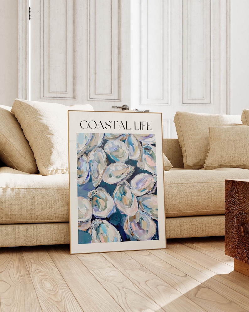 Pastel Oyster Shell Print Set, Abstract Coastal Decor (digital Download ...