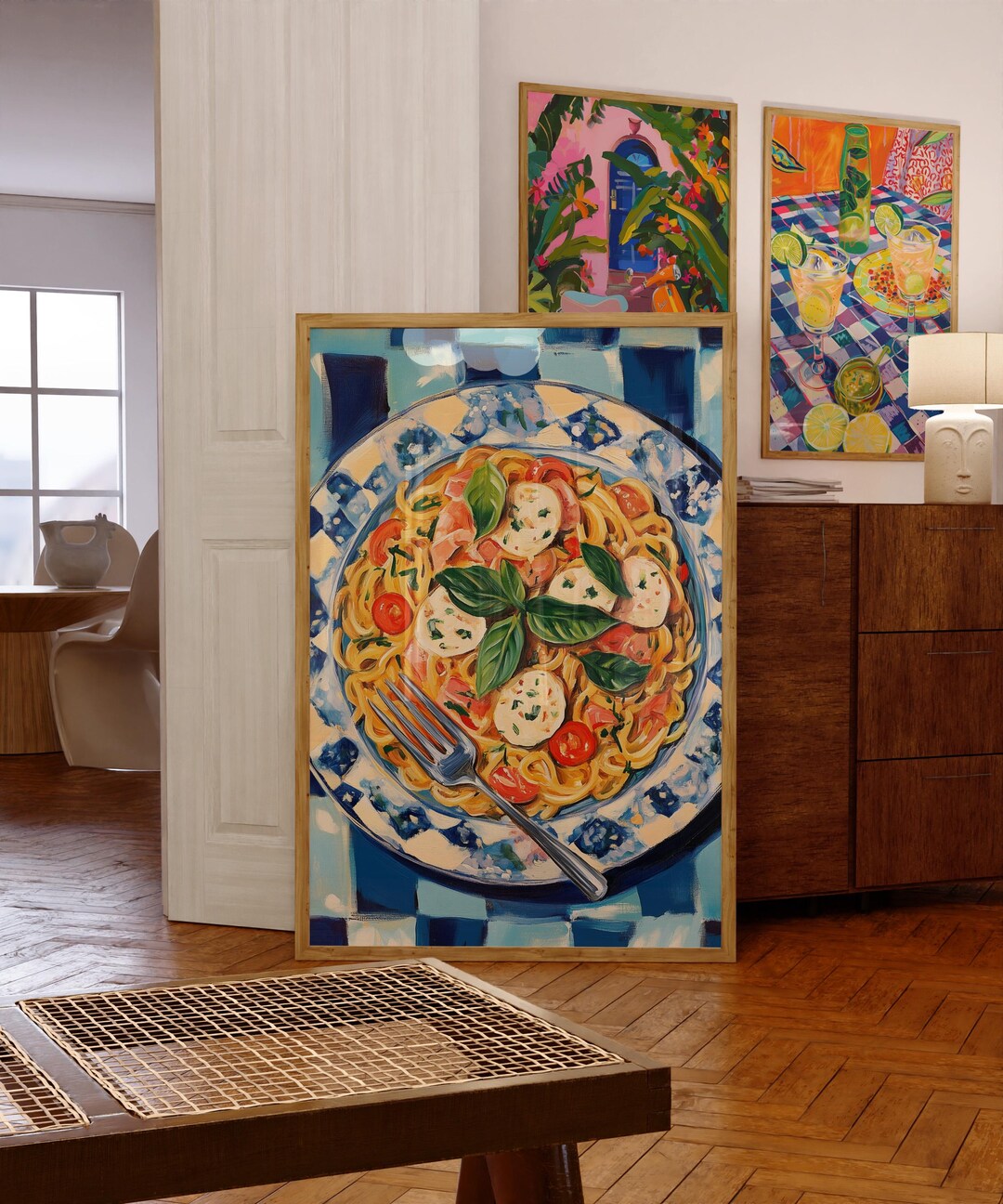 Eclectic Dining Pasta Posters, Italian Kitchen Prints Decor, Food ...