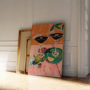 Kitsch Bar Cart Martini Art, Eclectic Happy Hour Decor, Coffee Art ...