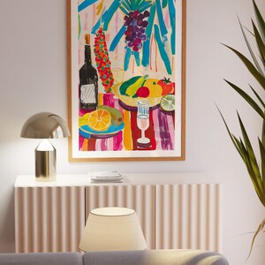 Matisse Room Decor, Dopamine Dinner Print, Retro Kitchen Wall Art ...