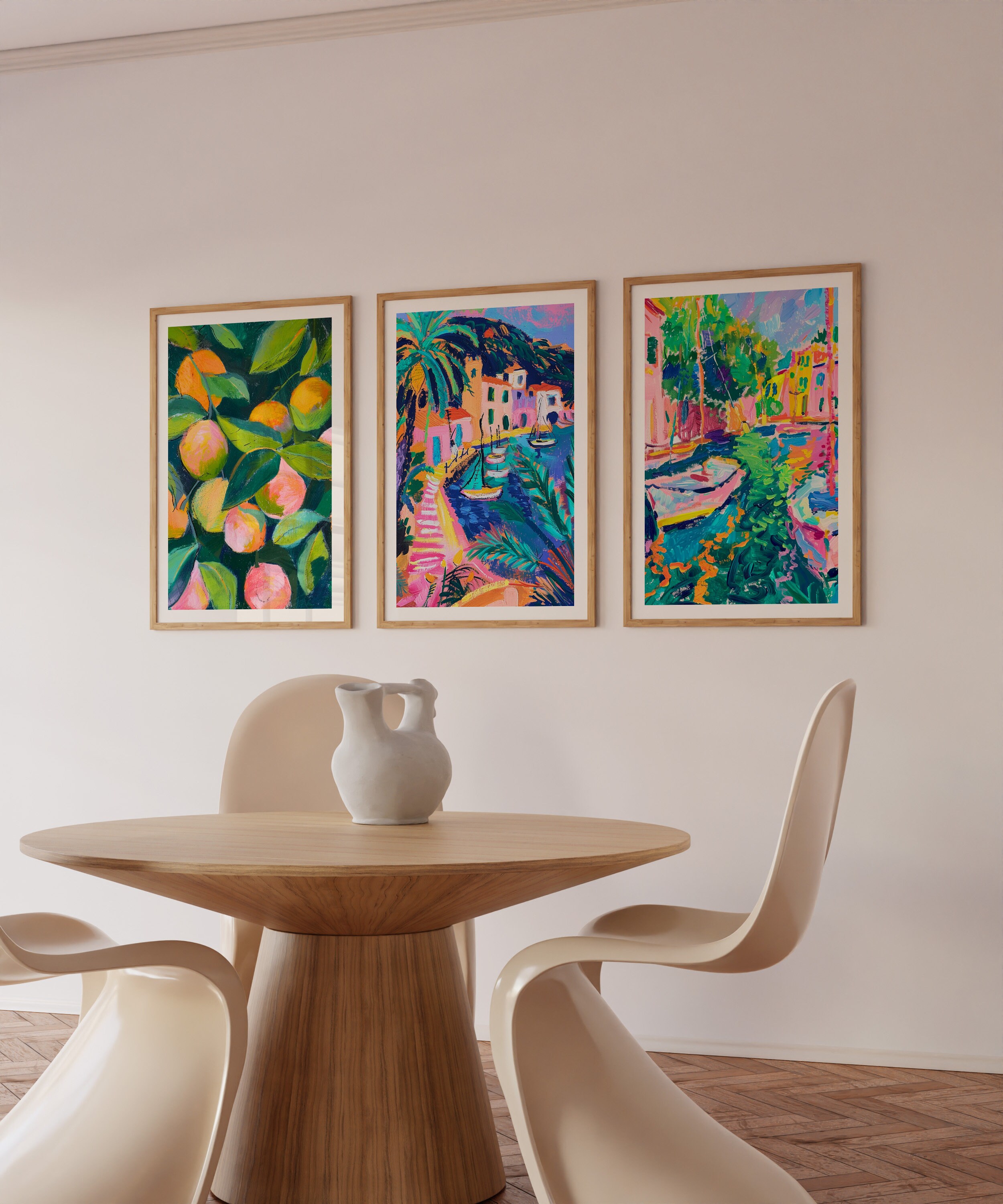 Coastal Eclectic Summer Art, Maximalist Art, Trendy Decor, Colorful ...