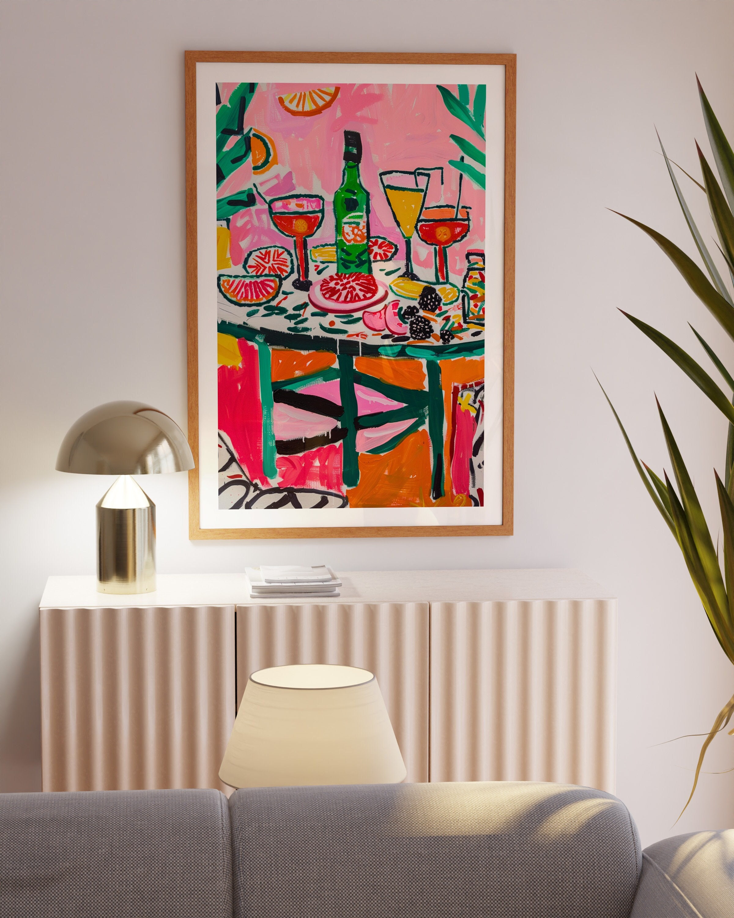 Dopamine Food Spread Printable Art,abstract Kitchen Painting,tapas ...