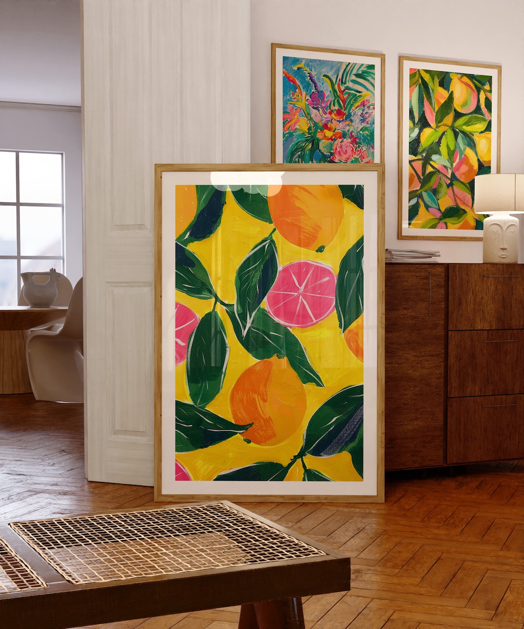 70s Retro Lemon Art Print, Eclectic Foodie Poster, Citrus Market Print ...