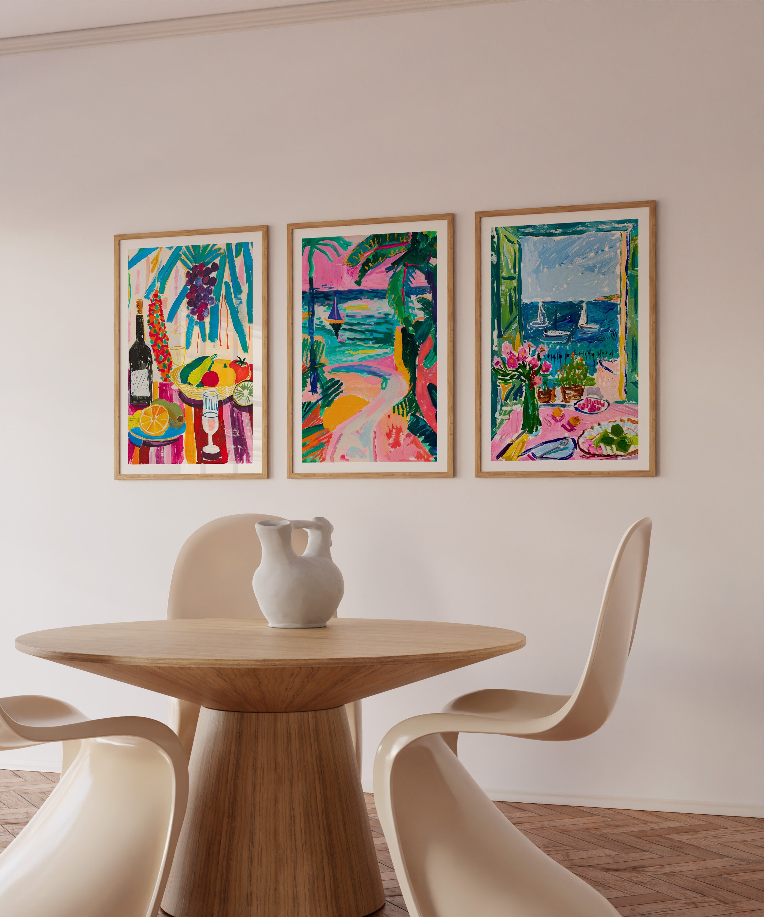 Coastal Eclectic Summer Art, Maximalist Art, Trendy Decor, Colorful ...