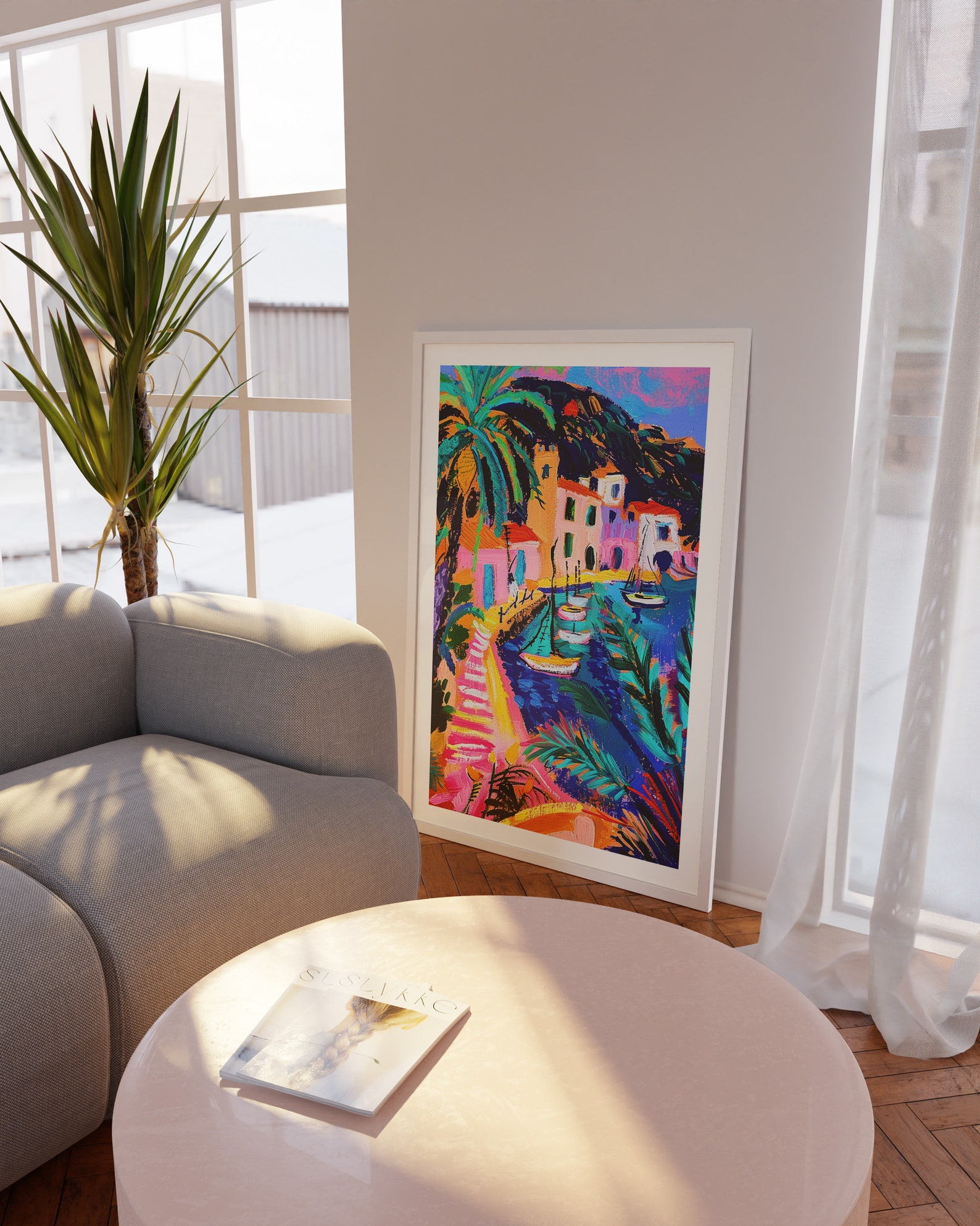 Coastal Eclectic Summer Art, Maximalist Art, Trendy Decor, Colorful ...