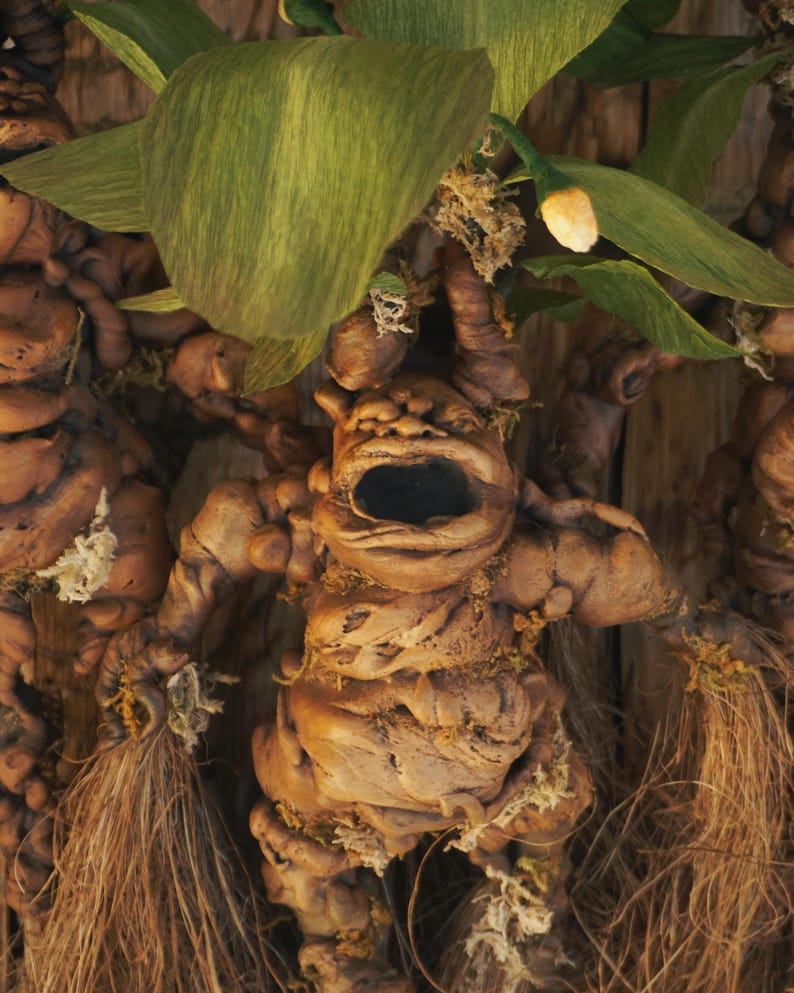 Handmade Mandrake Root Art Doll, Magical Plant Sculpture in Clay Pot - Etsy