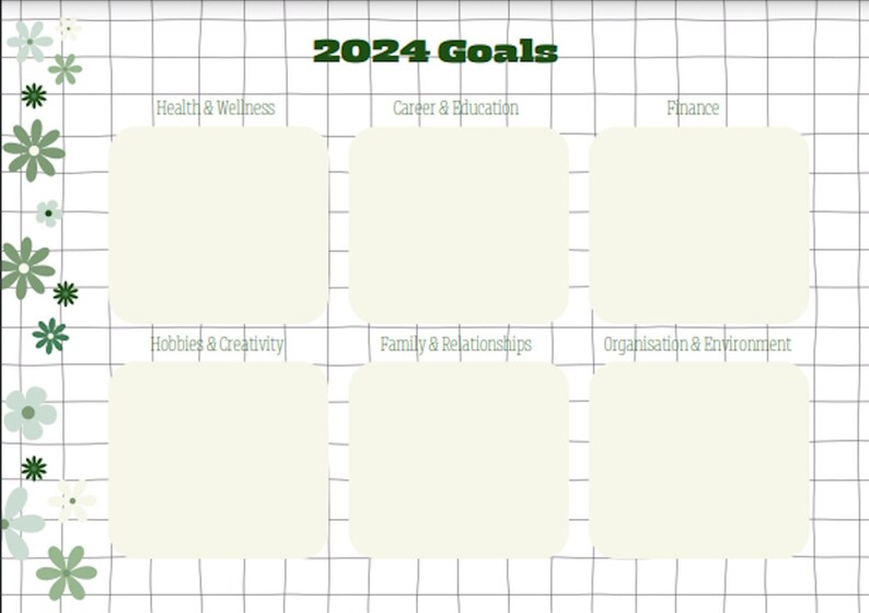 2024 Goals Template A4 landscape - Etsy