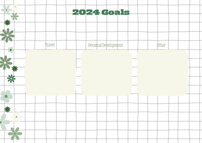 2024 Goals Template - A4 (landscape) - Etsy