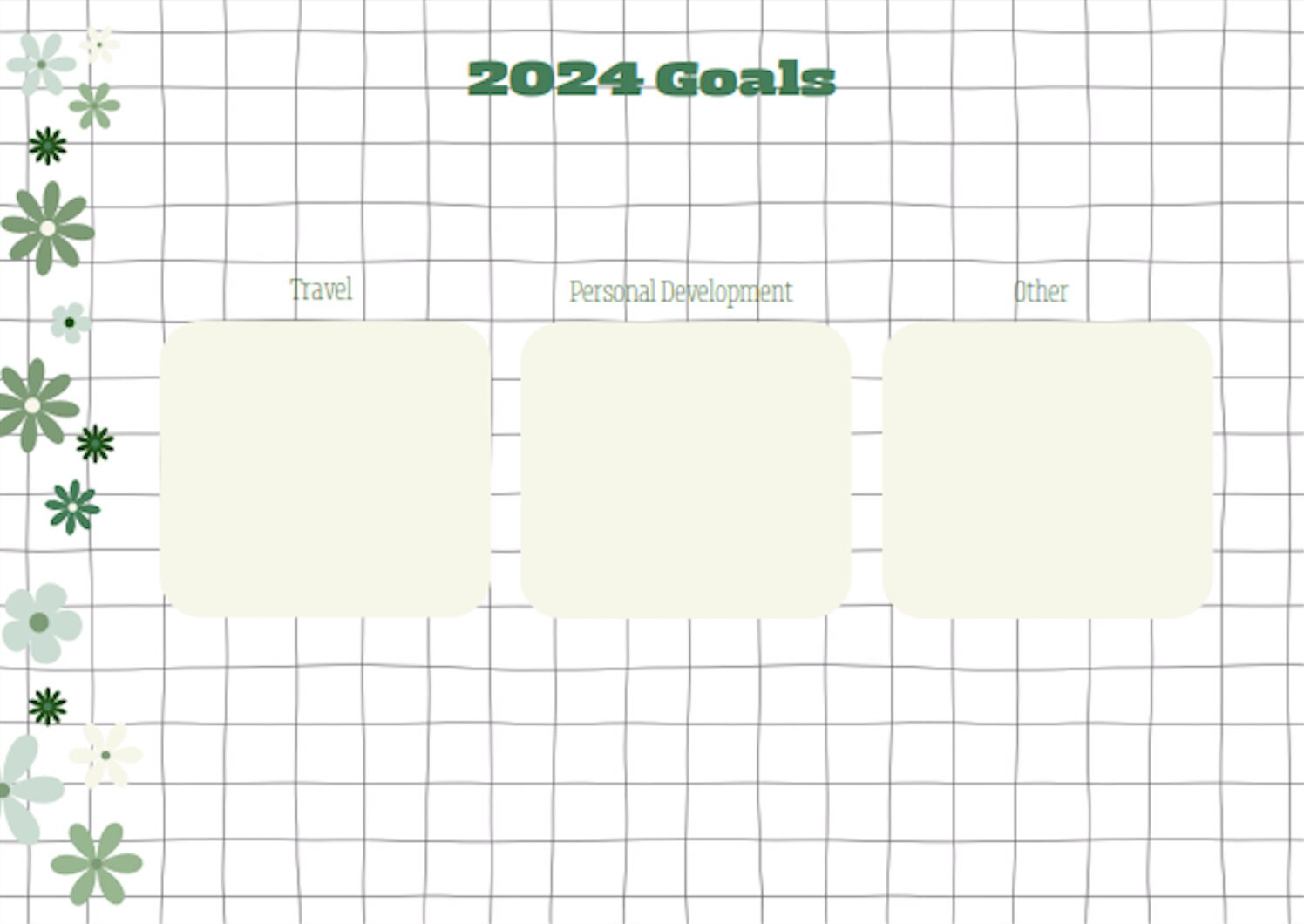 2024 Goals Template - A4 (landscape) - Etsy