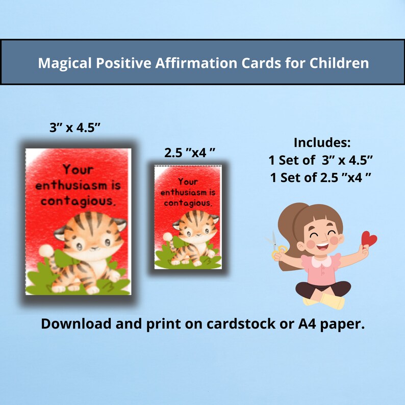 Magical Positive Affirmation Cards for Kids, Instant Download and ...