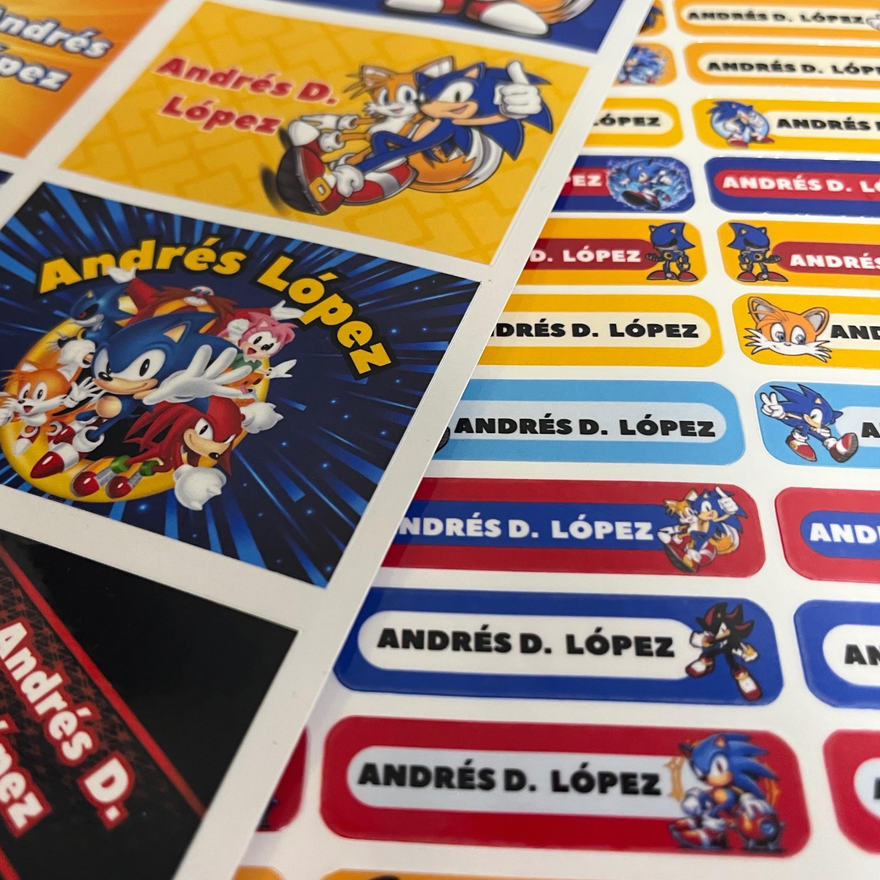 Sonic School Labels, School Book Labels, Sonic Name Tags, Personalized ...