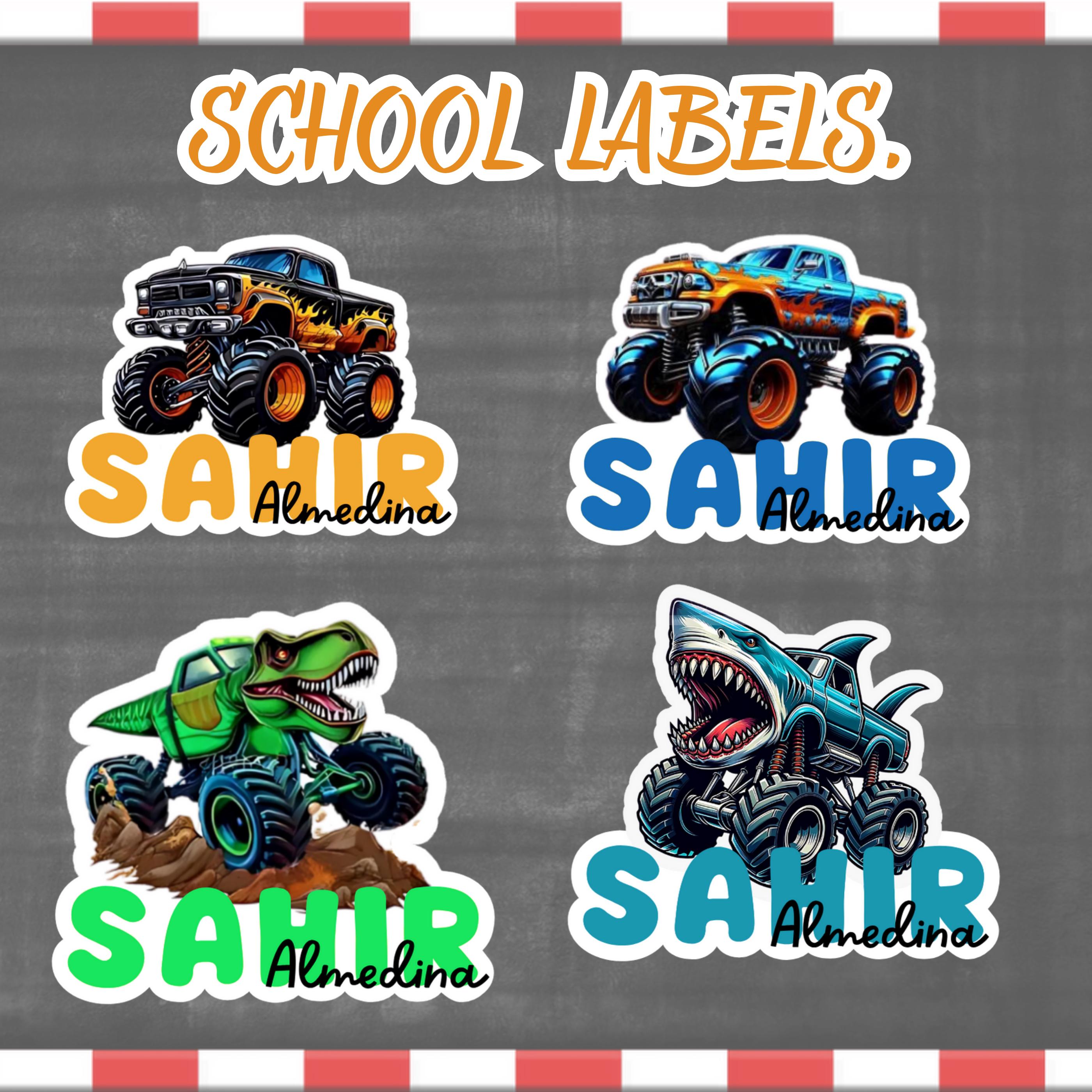 Monster Jam Stickers, Monster Jam Labels, Personalized Monster Jam ...