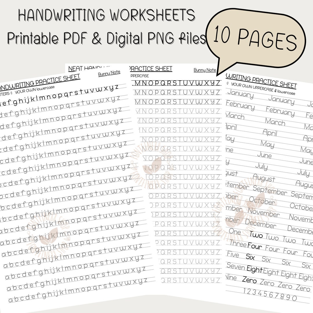 Handwriting Practice Worksheets, Printable Handwriting Workbook ...