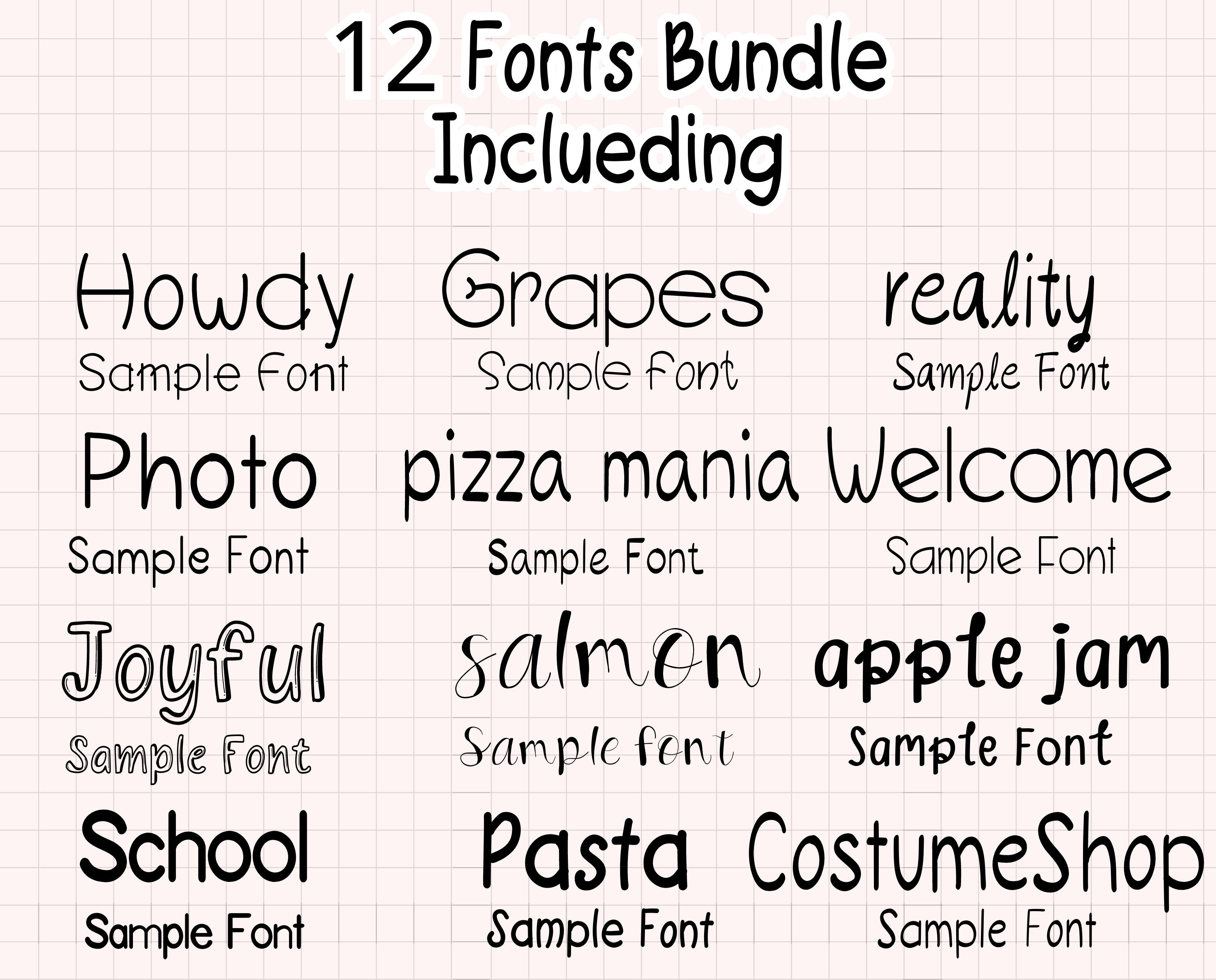 12 Font Bundle Handwritten Font Goodnotes Simple Font Study Digital ...
