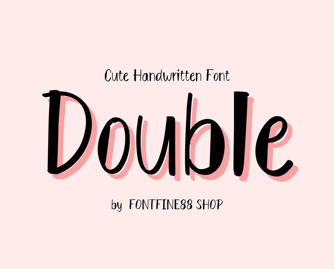 Double Handwritten Font, Cute Handwritten Font, Simple Font, Digital Note Taking Font, Digital ...