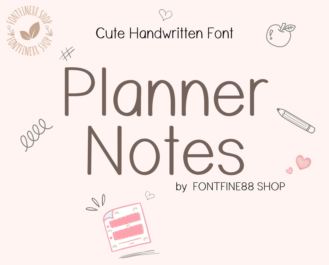 Planner Note Neat Handwritten Font for Digital Planner and Student Note ...