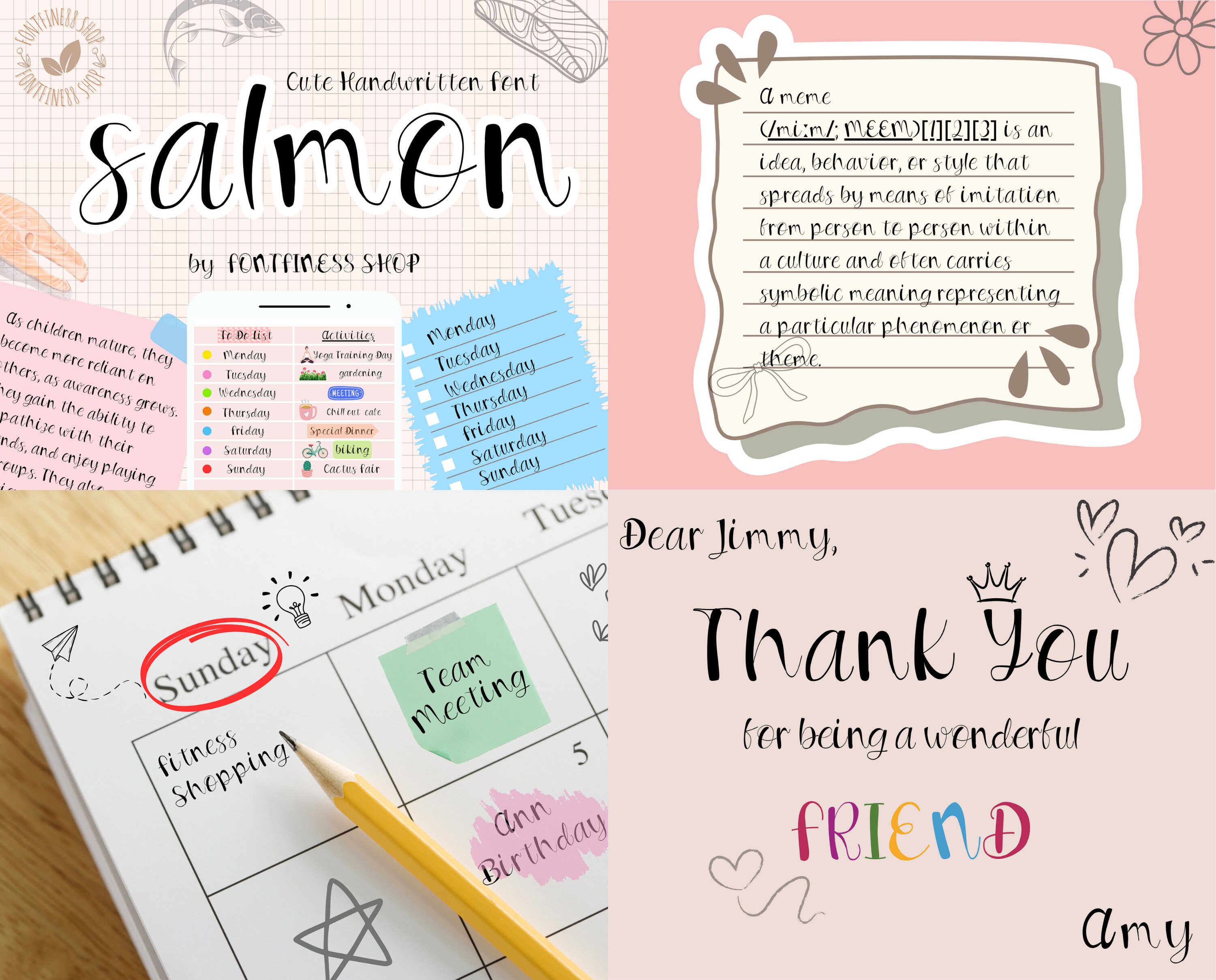 12 Font Bundle Handwritten Font Goodnotes Simple Font Study Digital ...