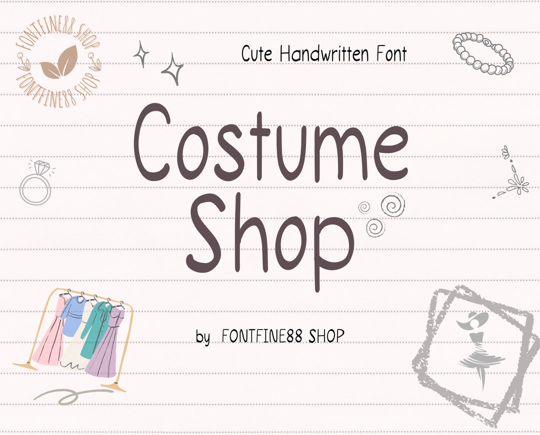 Costume Shop Cute Handwritten Font, Handwritten Font, Lovely Font ...