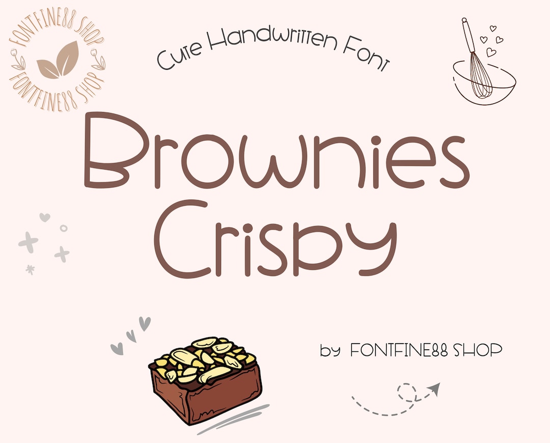 Brownies Crispy Handwritten Font for Goodnotes, Cute Handwritten Font ...