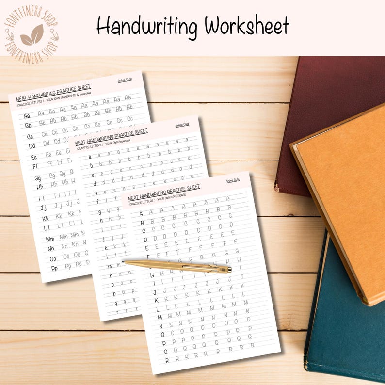 Improve Handwriting Lettering Practice Worksheets, Penmanship Practice ...