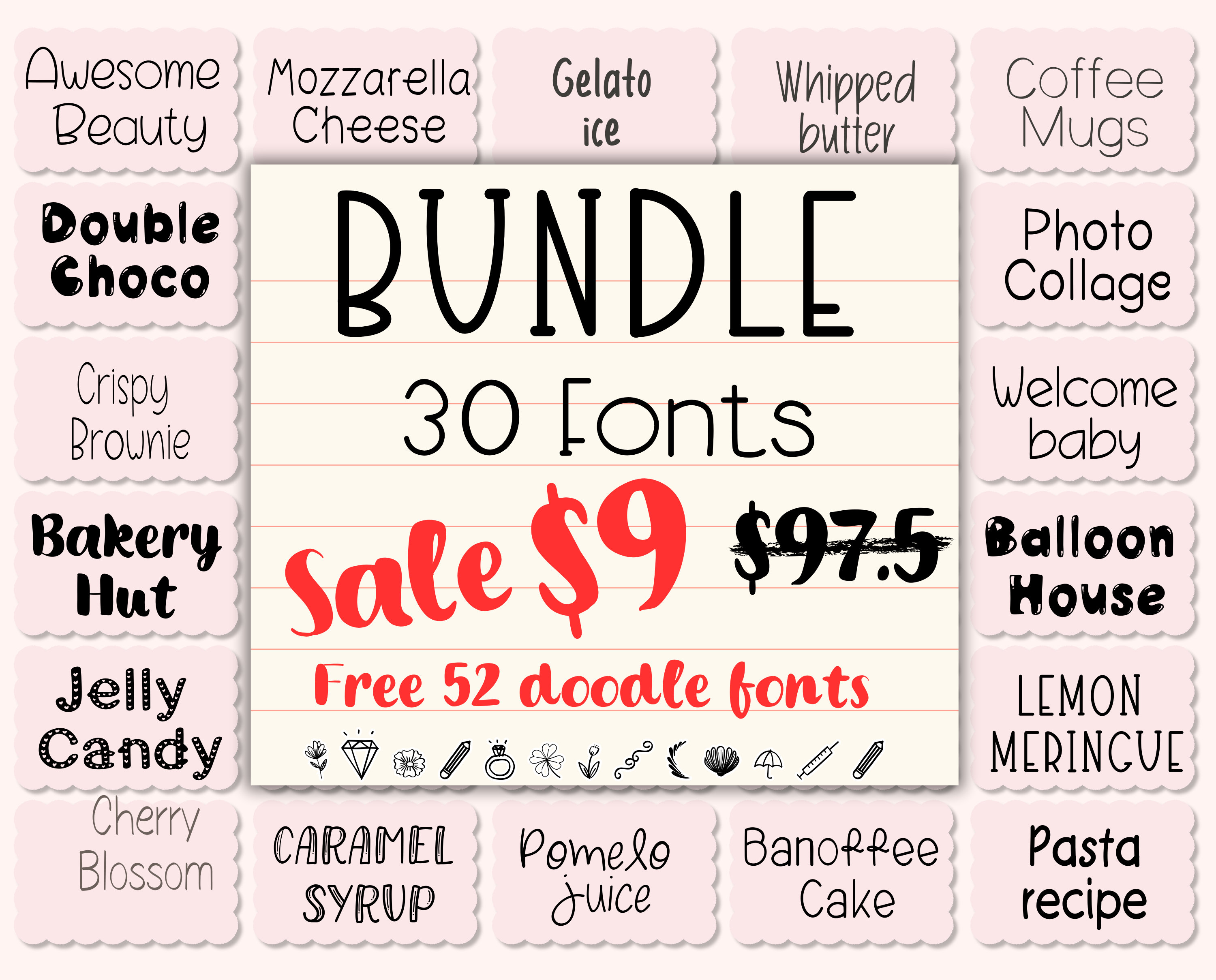 Font Bundle Neat Handwritten Font Series 1, Font Bundle for Handwriting ...