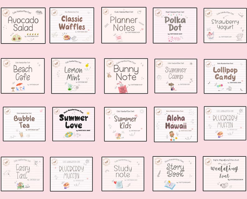 Font Bundle Neat Handwritten Font Series 2, Simple Aesthetic Note Font ...