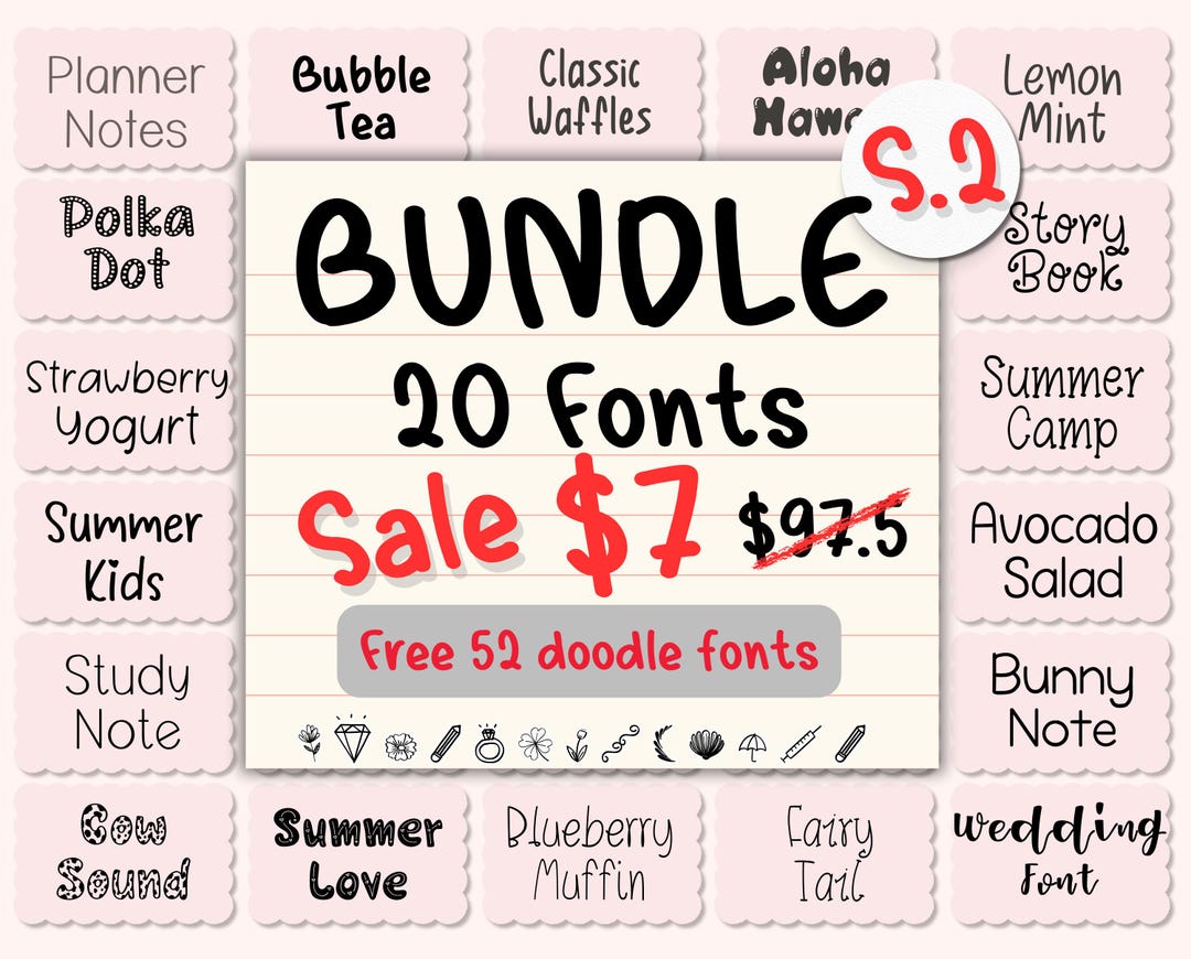 Font Bundle Neat Handwritten Font Series 2, Simple Aesthetic Note Font ...