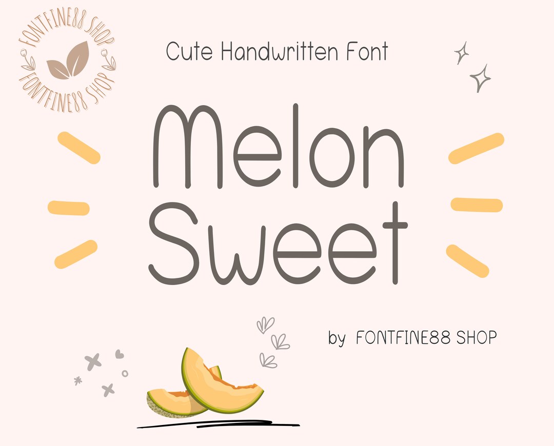 Melon Sweet Handwritten Font Goodnotes, Simple Font Study Digital Note ...