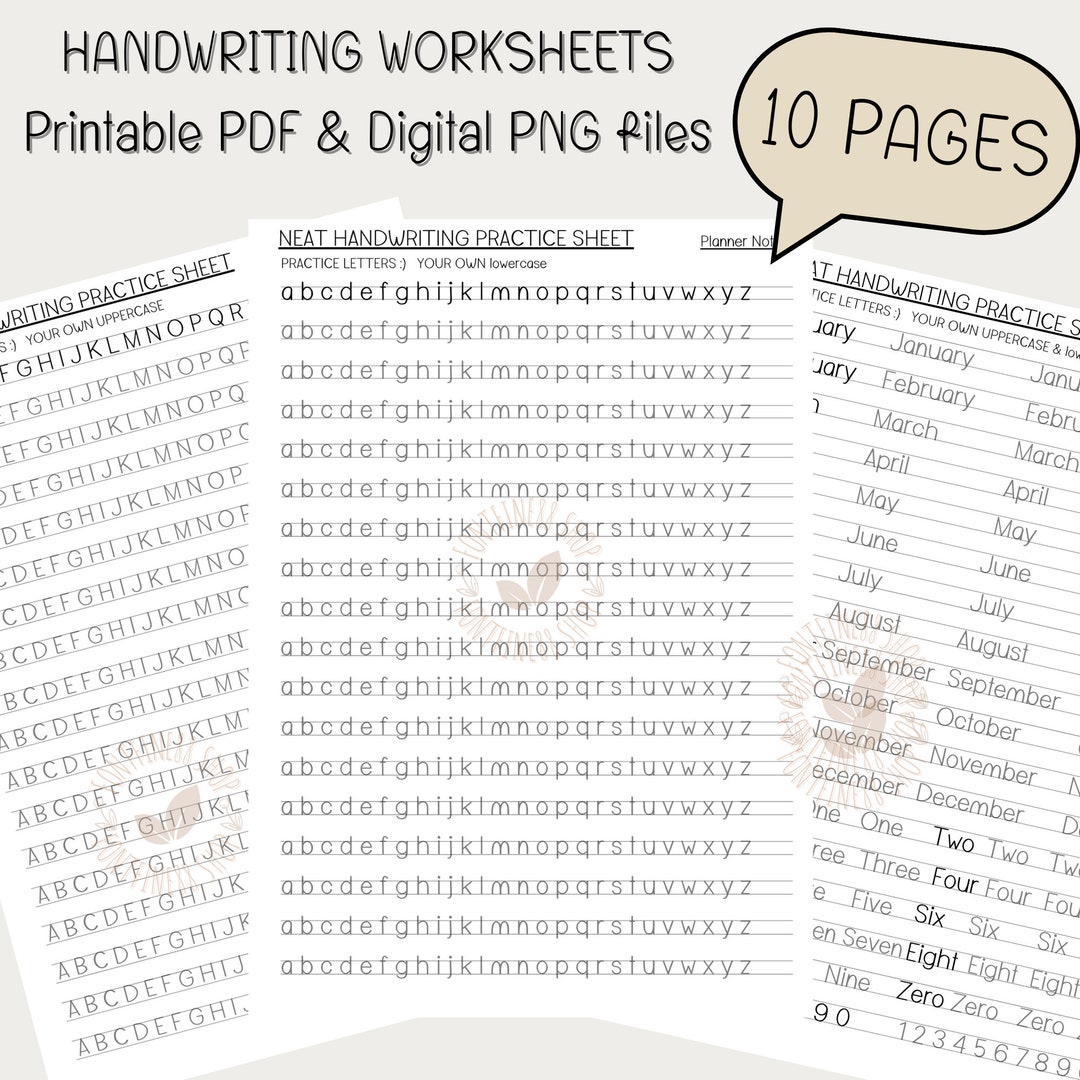 Handwriting Practice Worksheets, Printable Handwriting Workbook ...