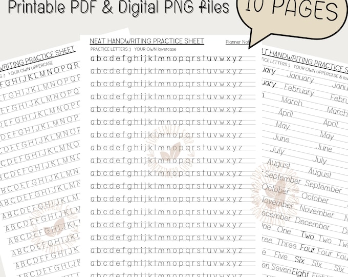 Cute Handwriting Practice Sheets, Printable Handwriting Worksheets ...
