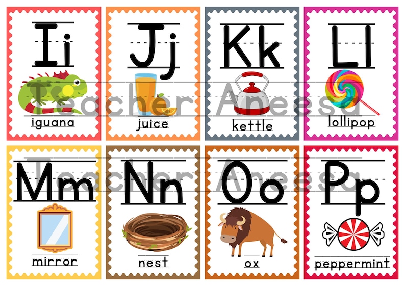 Colorful Alphabet Flashcards Multipurpose Letter Flashcards Alphabet ...