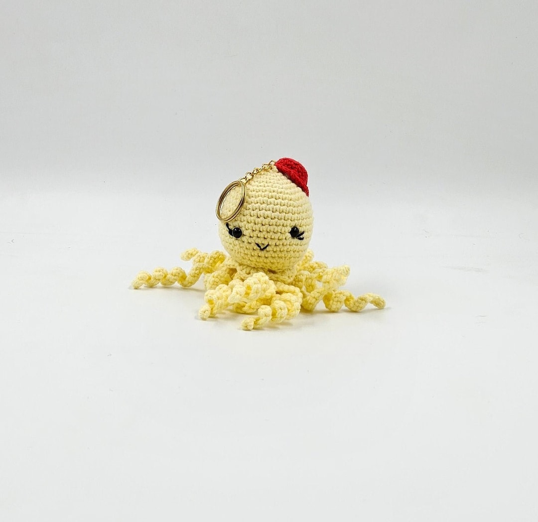 Octopus Crochet Keychain Backpack Keychain Amigurumi Keychain Handmade ...