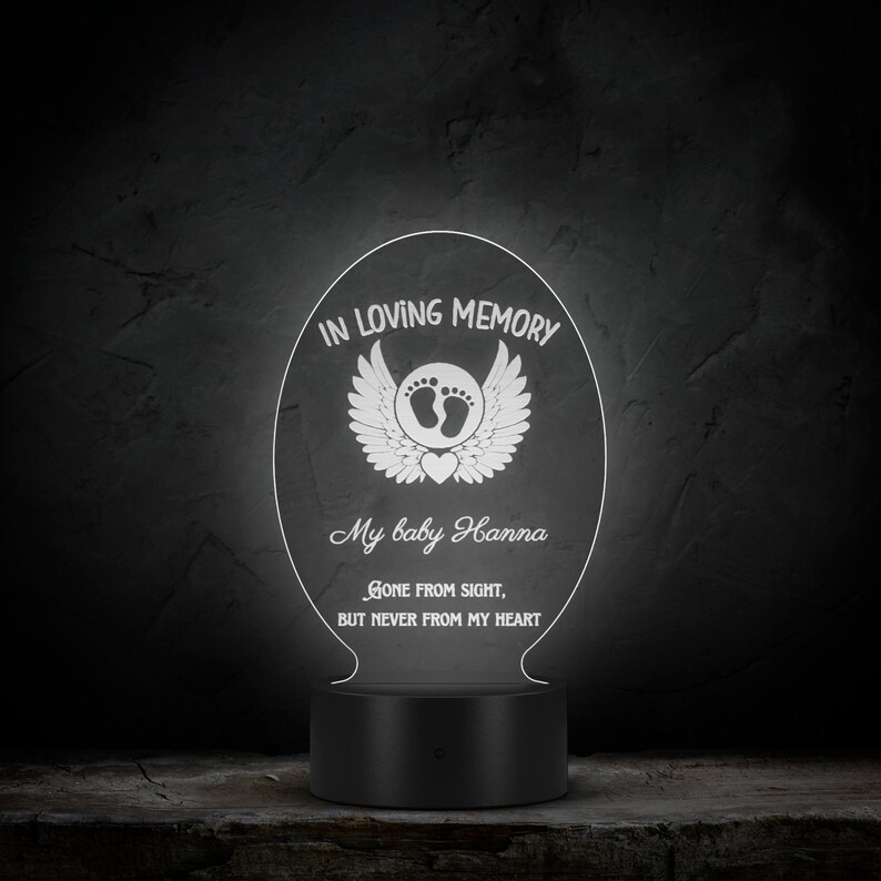 Personalized Memorial LED Sign: Engraved Acrylic Sympathy Gift - Etsy