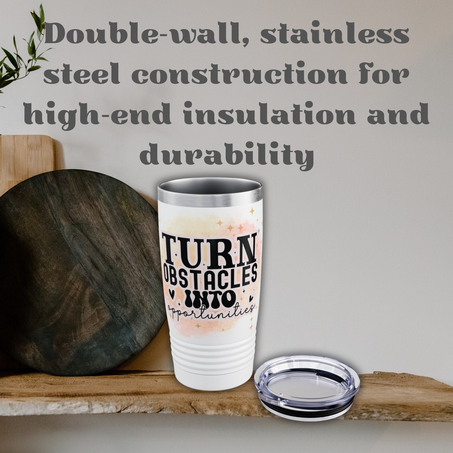 Fancy Iced 16oz Beverage Cup Bamboo Lid and Straw Stainless Steel 20oz ...