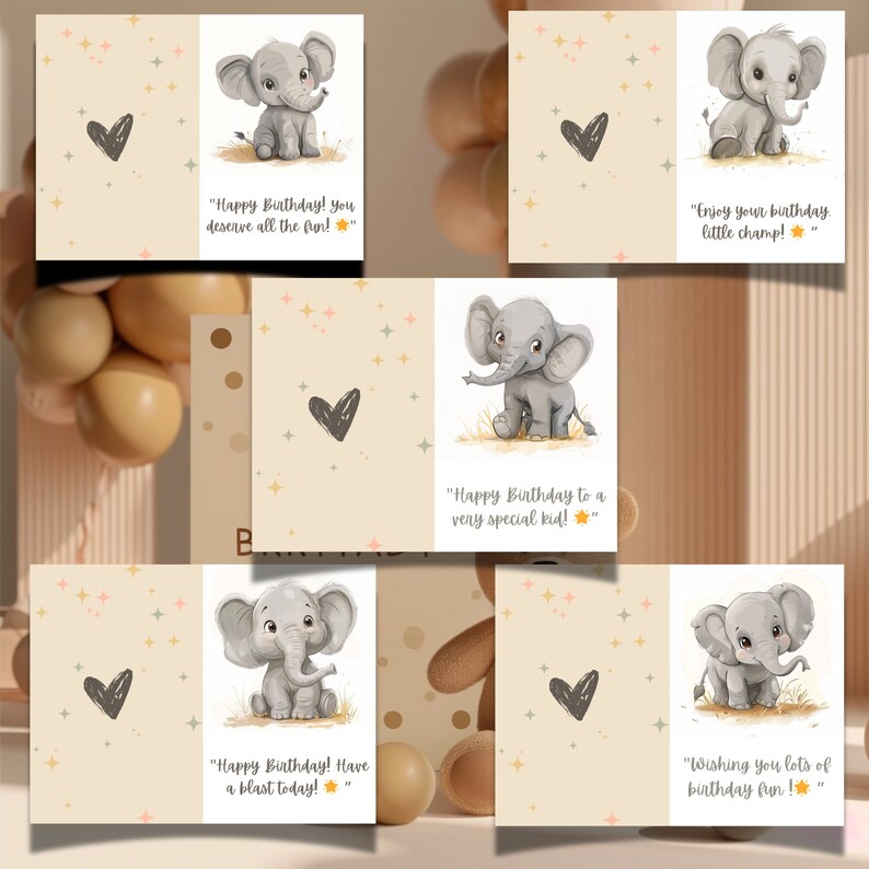 Cute Printable Greeting Cards for Kids Digital Download 10 Designs ...