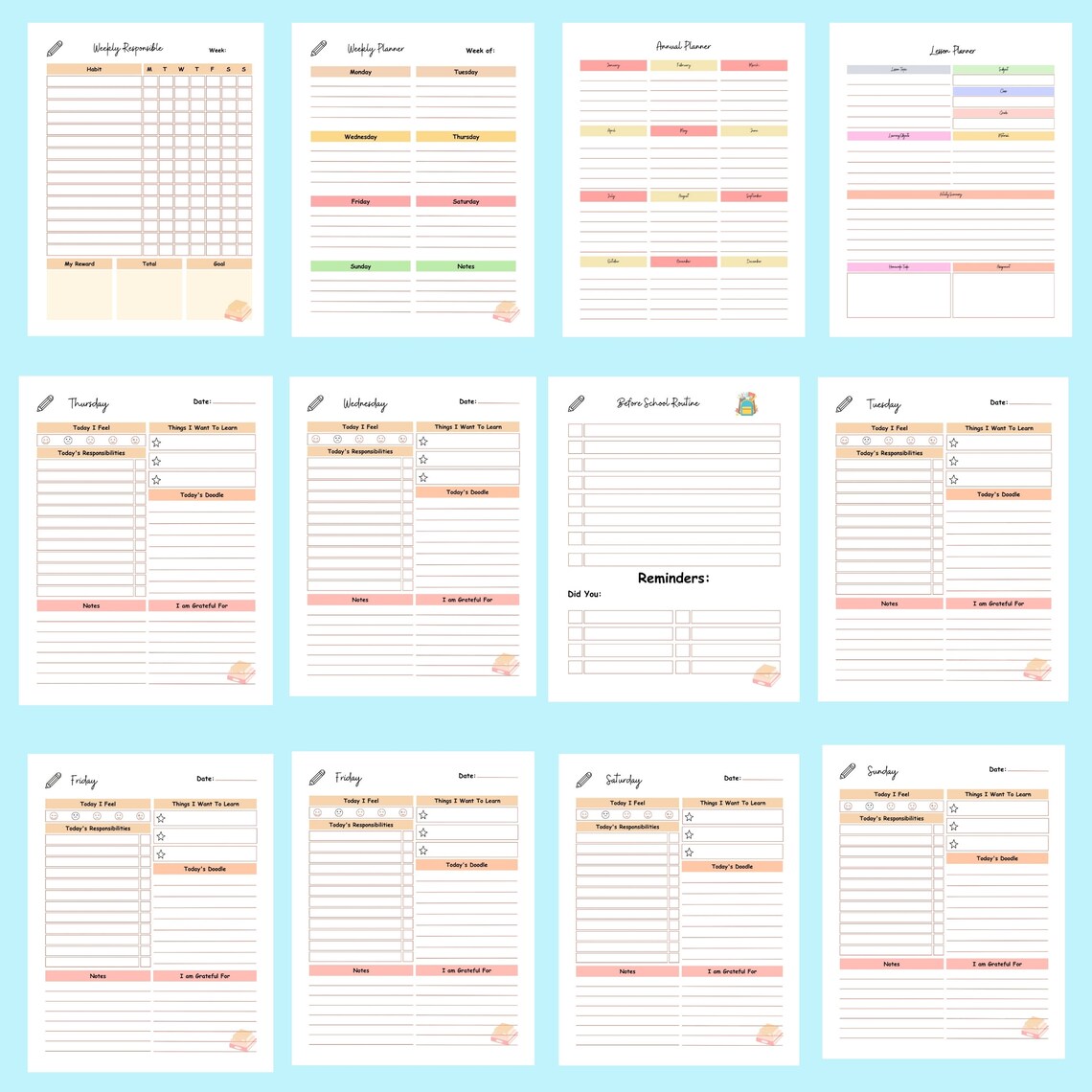 Homeschool Printable Planner, 73 Pg 2024/2025 Student Daily Schedule ...