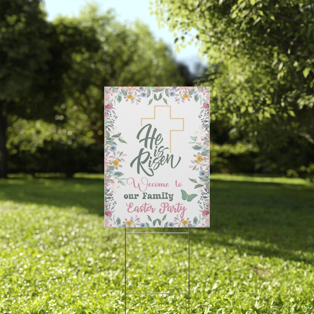 Personalized Easter Party Welcome Sign, Family Easter Yard Sign, Easter ...