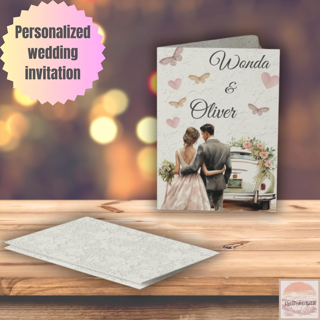 Watercolor Personalized Wedding Invitation: Elegant Celebration Card ...