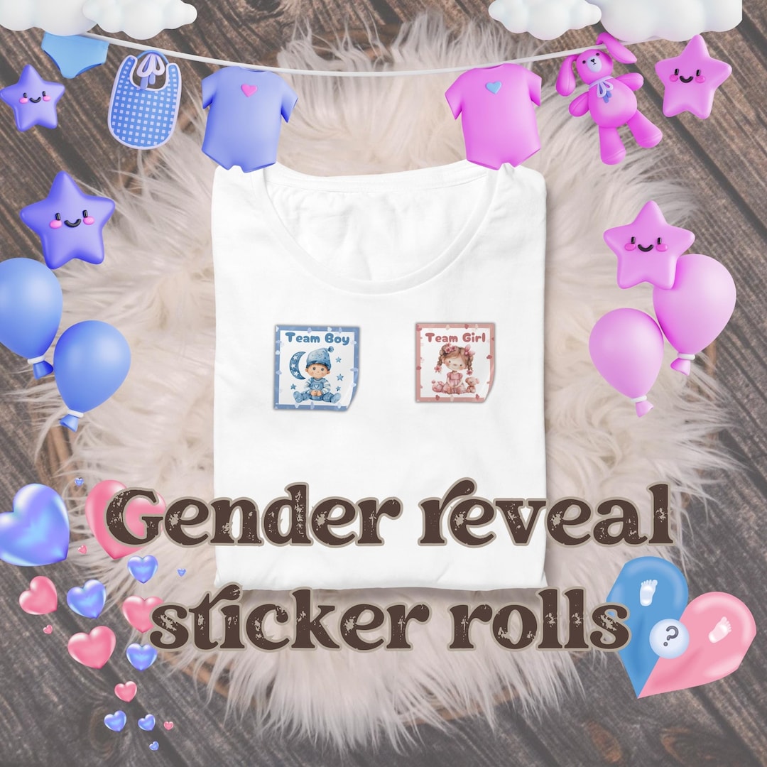 Gender Reveal Stickers, Boy or Girl Label Rolls, Square Sticker Labels ...