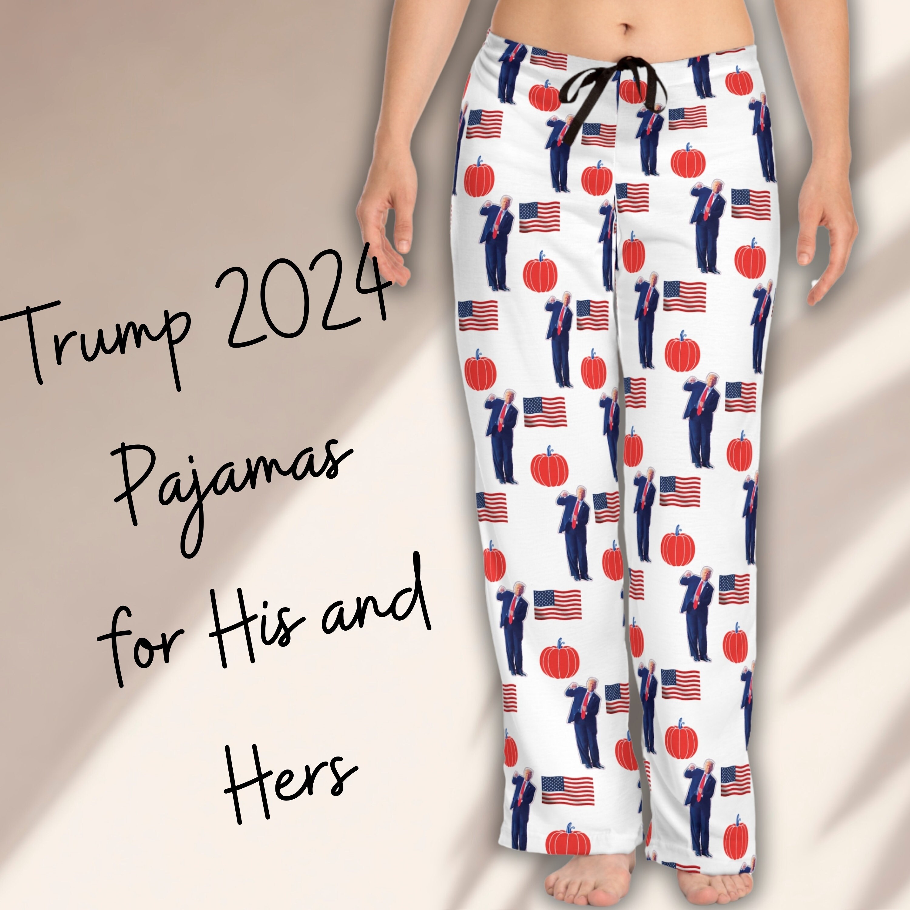 Trump 2024 His and Hers Pajamas Set, Funny Political Loungewear, Fall ...