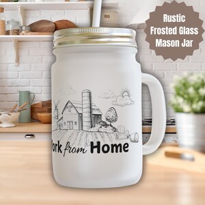 Frosted Glass Mason Jar,vintage Farmhouse Decor,country Kitchen Mason ...