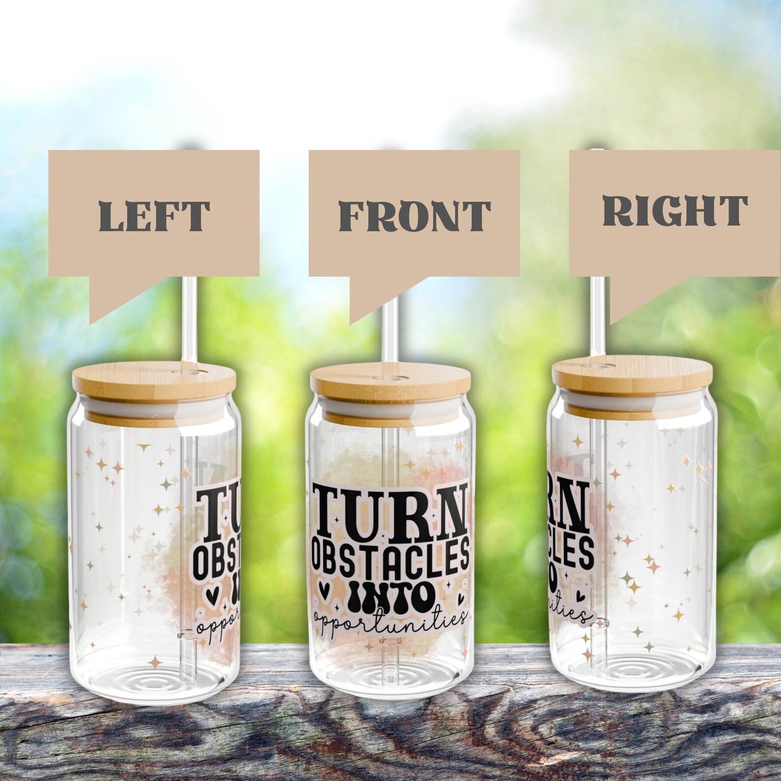 Fancy Iced 16oz Beverage Cup Bamboo Lid and Straw Stainless Steel 20oz ...