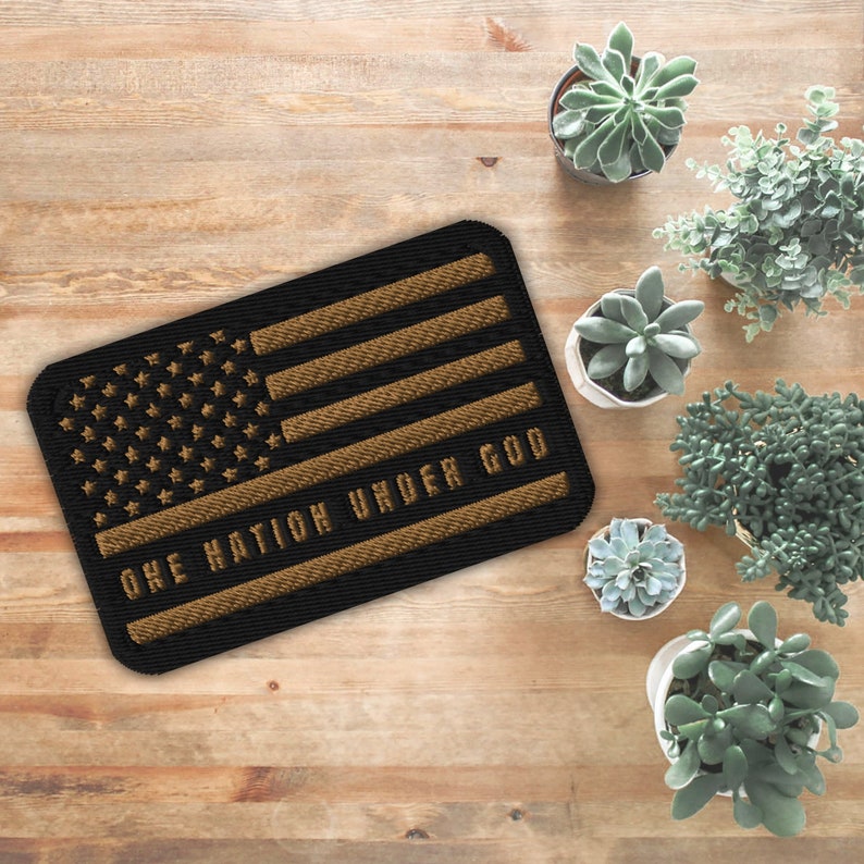 Custom Embroidered Patch, Rectangle Size 3.5 X 2.25 USA Flag Patch ...