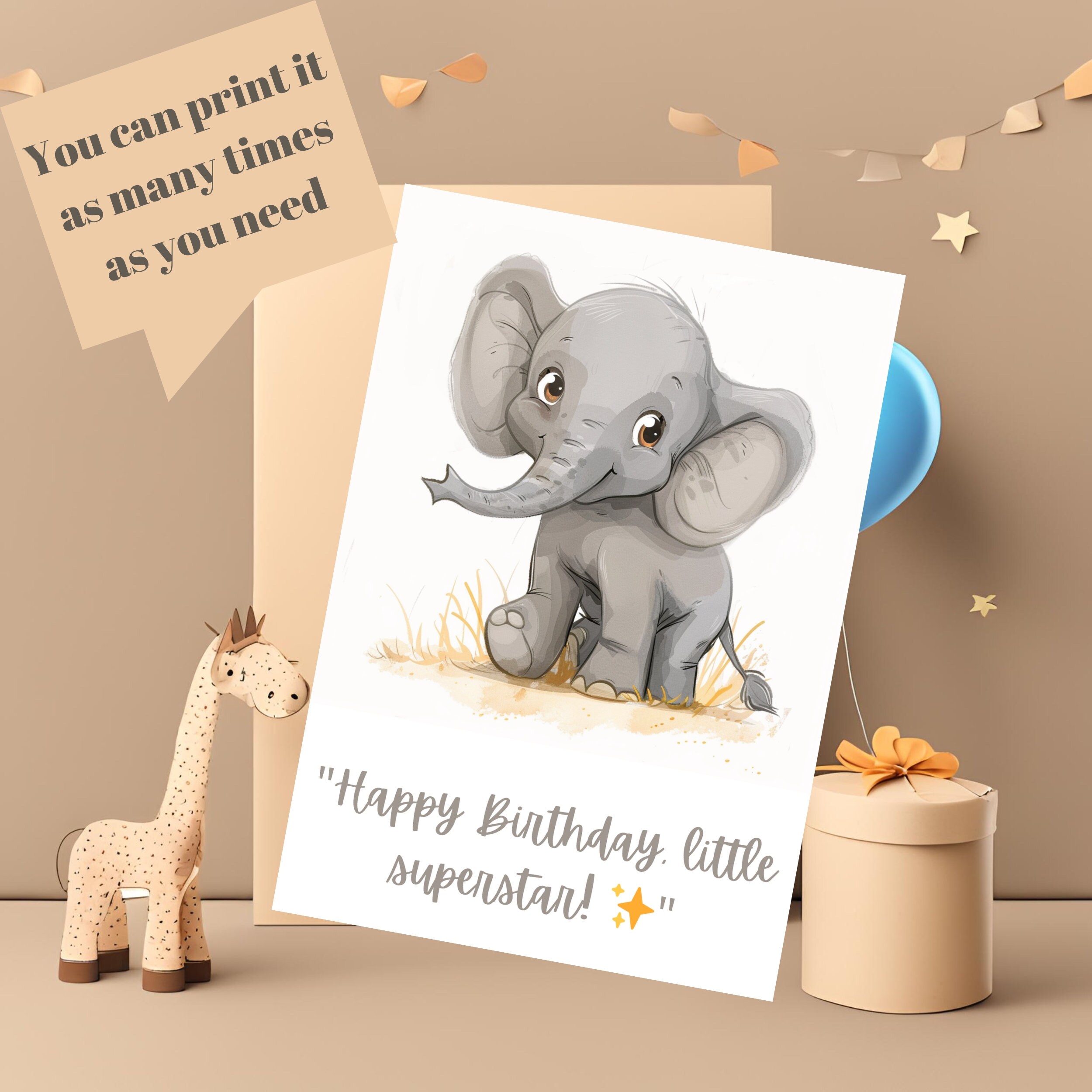 Cute Printable Greeting Cards for Kids Digital Download 10 Designs ...