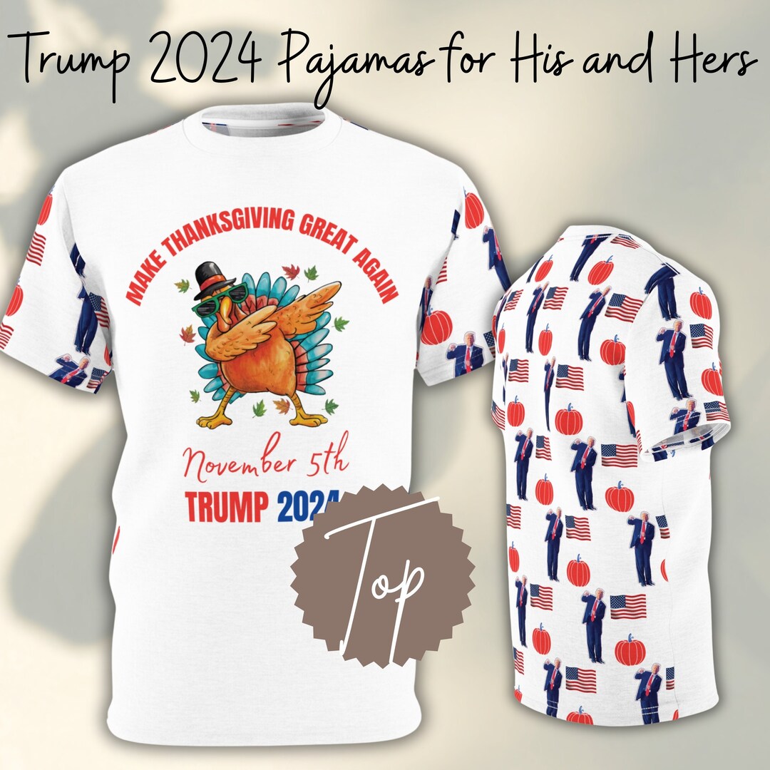 Trump 2024 His and Hers Pajamas Set, Funny Political Loungewear, Fall ...