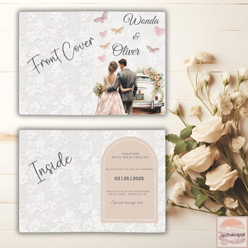 Watercolor Personalized Wedding Invitation: Elegant Celebration Card ...