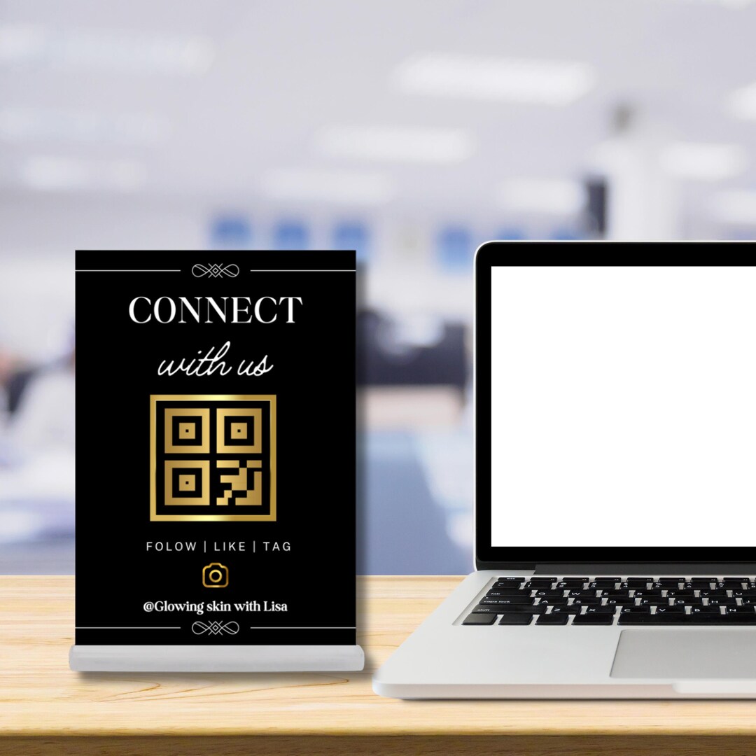 Custom QR Code Acrylic Desk Sign: Social Media Business Decor - Etsy